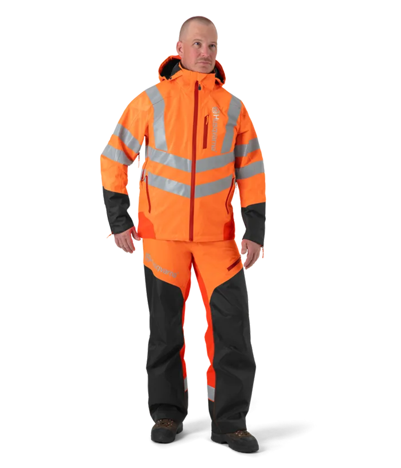 Husqvarna Technical Rain Vent High-Viz Jacket, Mens - Red Band UK